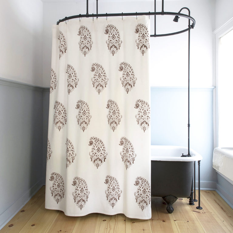 Emma Shower Curtain In Indigo – Les Indiennes